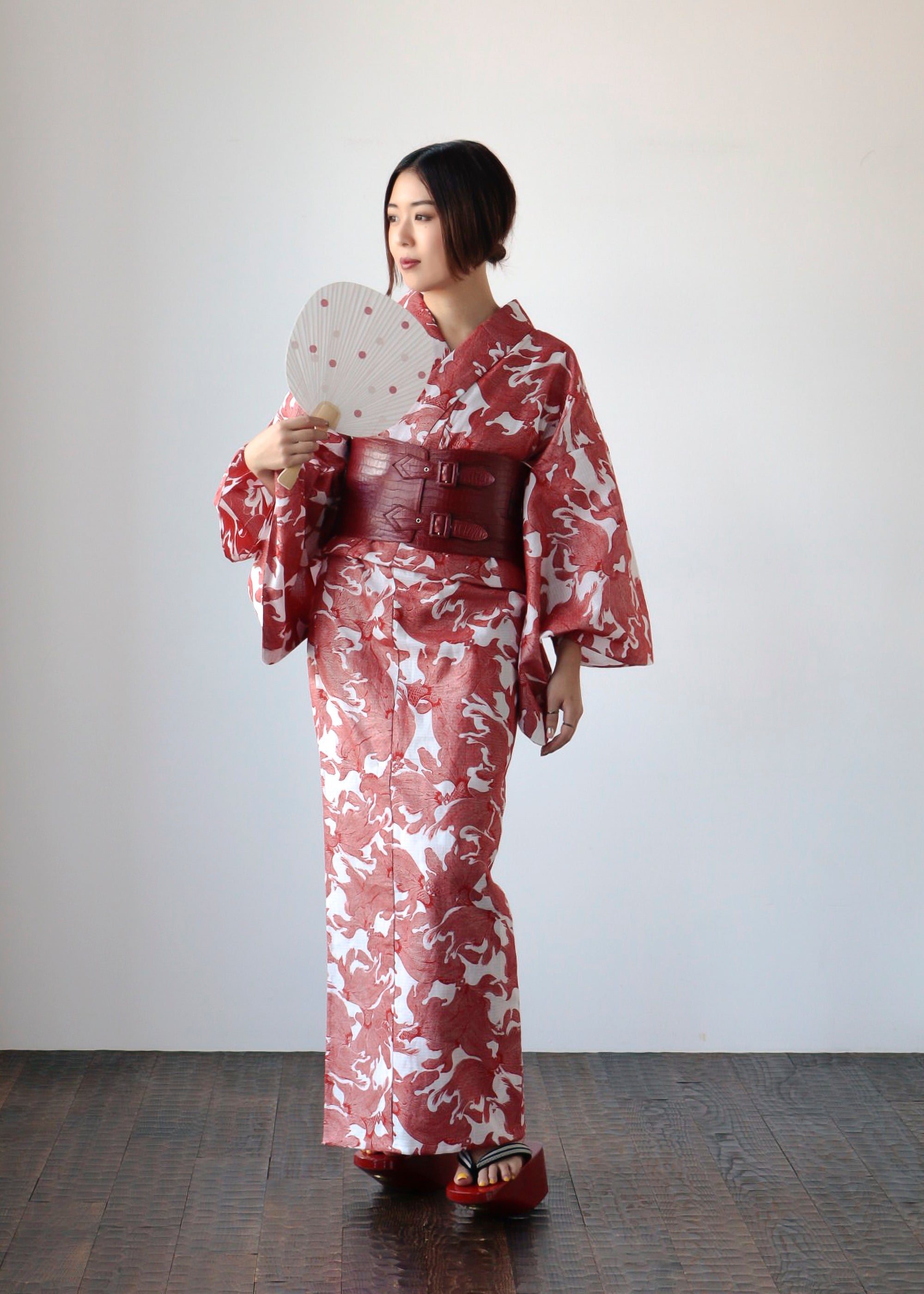 Yukata Nishioka Goldfish Red and Silver